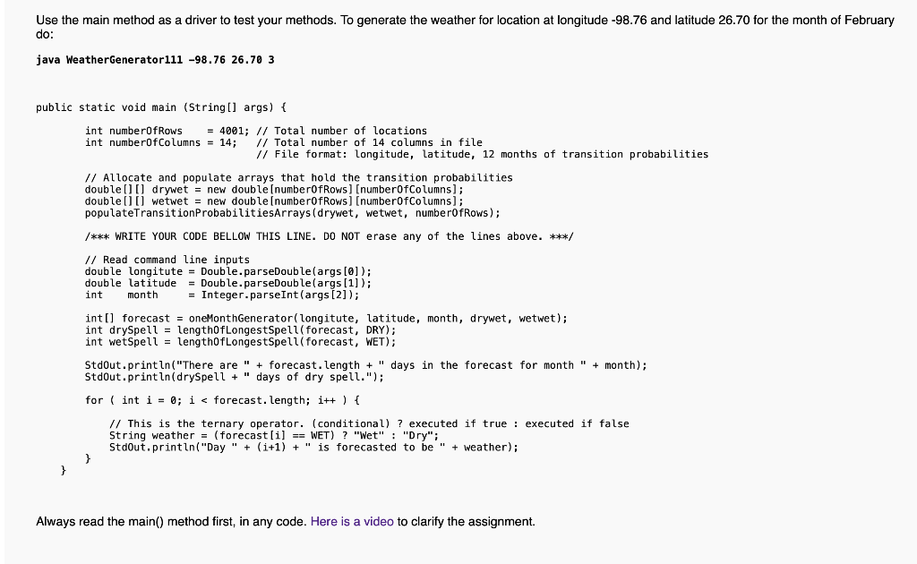 Overview A weather generator produces a "synthetic” | Chegg.com