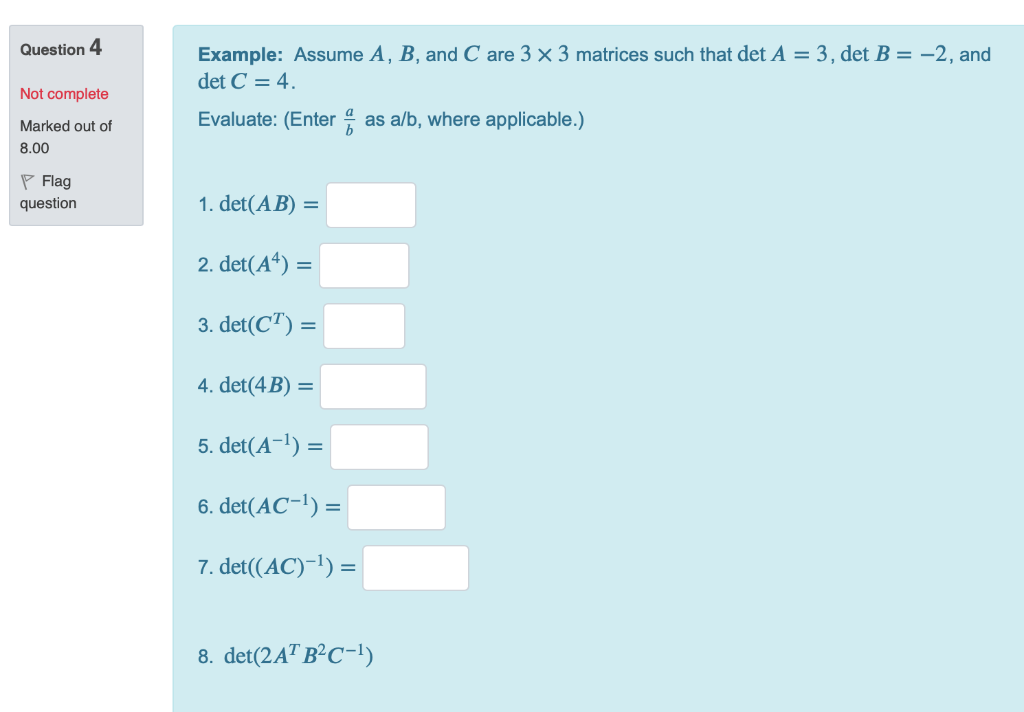 Solved Question 3 Recall: If an nxn matrix A contains a row | Chegg.com