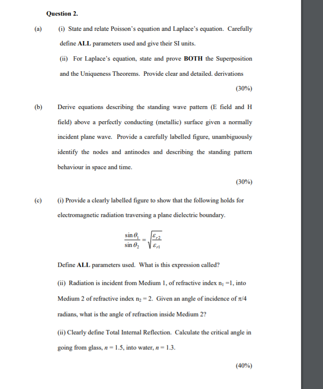 Solved Question 2. (1) State and relate Poisson's equation | Chegg.com