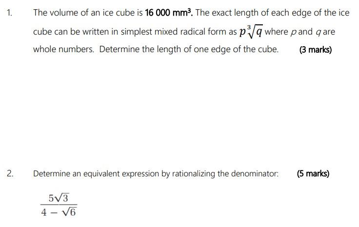 Solved The volume of an ice cube is 16000 mm3. The exact | Chegg.com