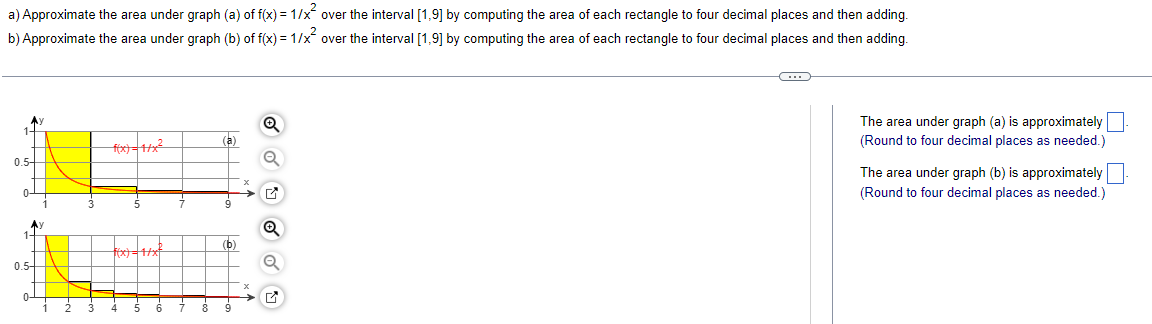 Solved a) ﻿Approximate the area under graph (a) ﻿of f(x)=1x2 | Chegg.com