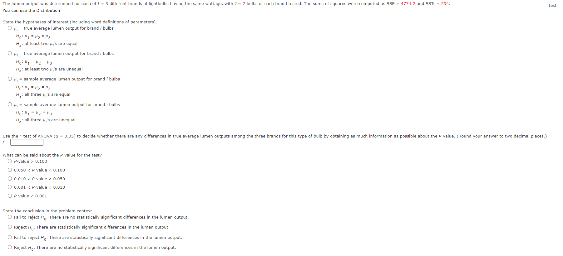 Solved You can use the Distribution State the hypotheses of | Chegg.com