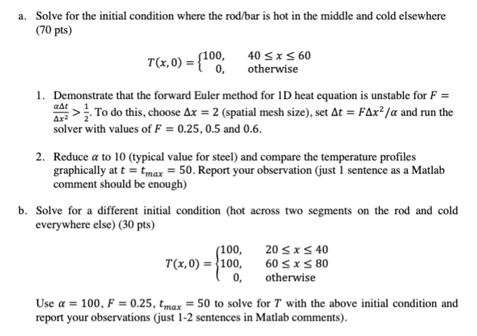 Solved Consider the 1D Heat equation that describes heat | Chegg.com