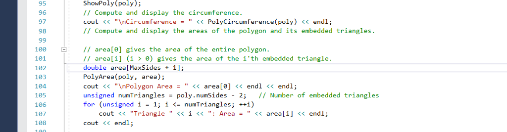 Solved This is the PolyArea function, I don't understand why | Chegg.com