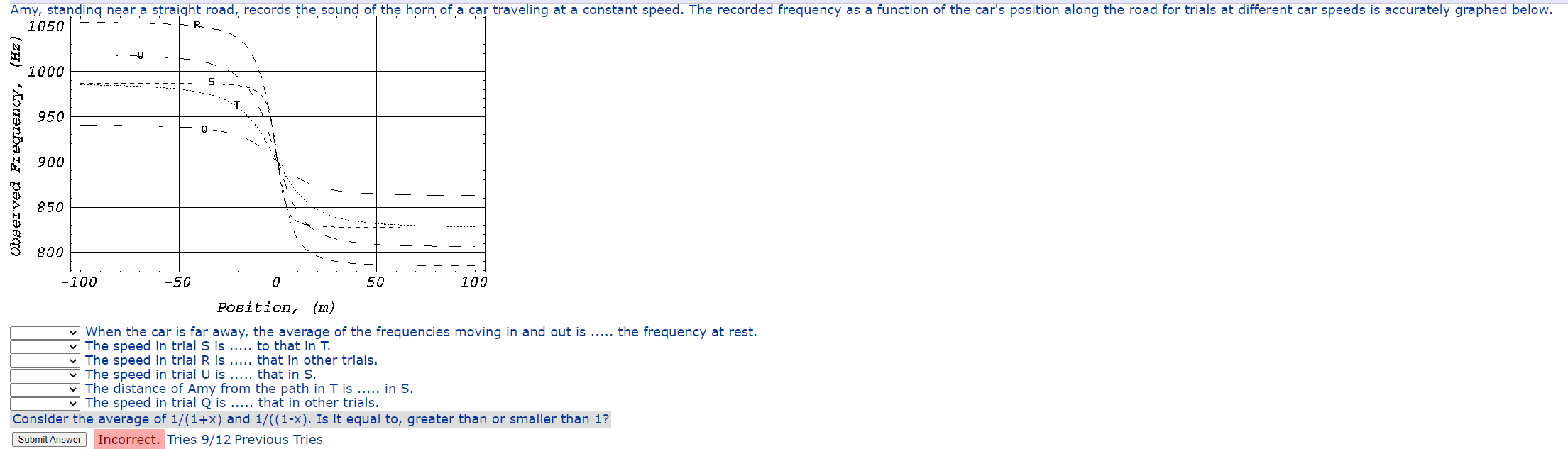 Solved When the car is far away, the average of the | Chegg.com