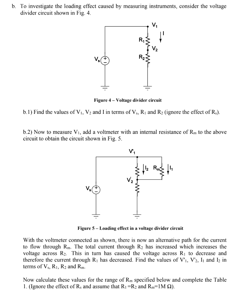 b. To investigate the loading effect caused by | Chegg.com