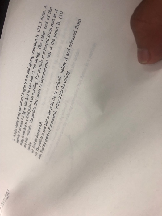 Solved elastic P of mass 0.3 kg is attached to one end of | Chegg.com