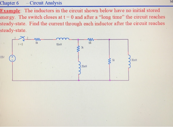 Solved Chapter 6 Circuit Analysis Example: The inductors in | Chegg.com