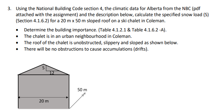 Solved 3. Using the National Building Code section 4, the | Chegg.com