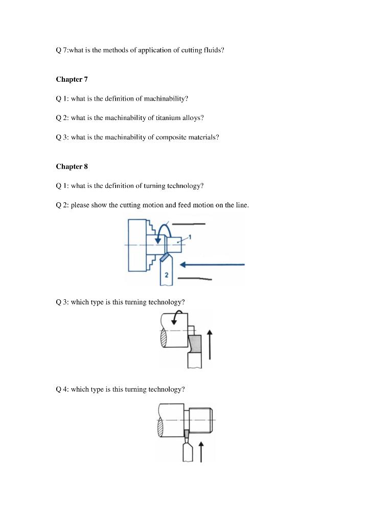 Solved Q 7: what is the methods of application of cutting | Chegg.com