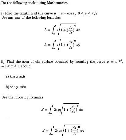 Solved Do the following tasks using Mathematica. i) Find the | Chegg.com