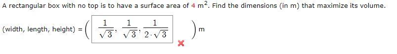 Solved (width, length, height) =(31,31,2⋅31)X)m | Chegg.com