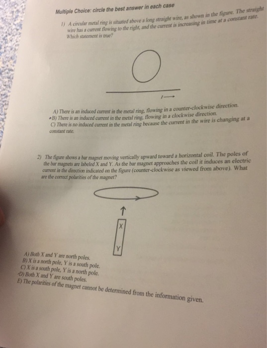 Solved Multiple Choice:circle the best answer in each case | Chegg.com