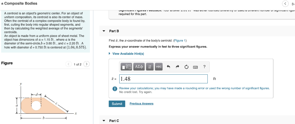 Solved + Composite Bodies 3 A centroid is an object's | Chegg.com
