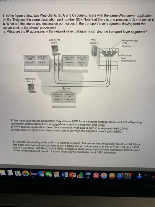 1. In the figure below, two Web clients (at A and C) | Chegg.com