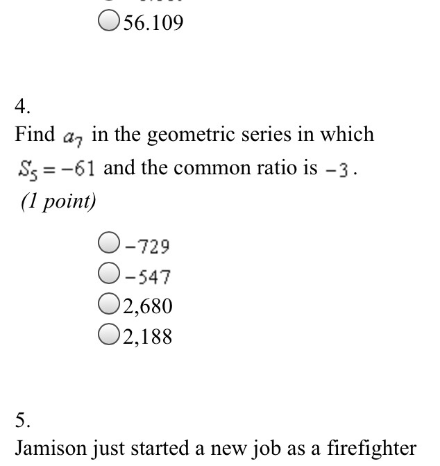 Solved Calculate the partial sum S for the sequence | Chegg.com