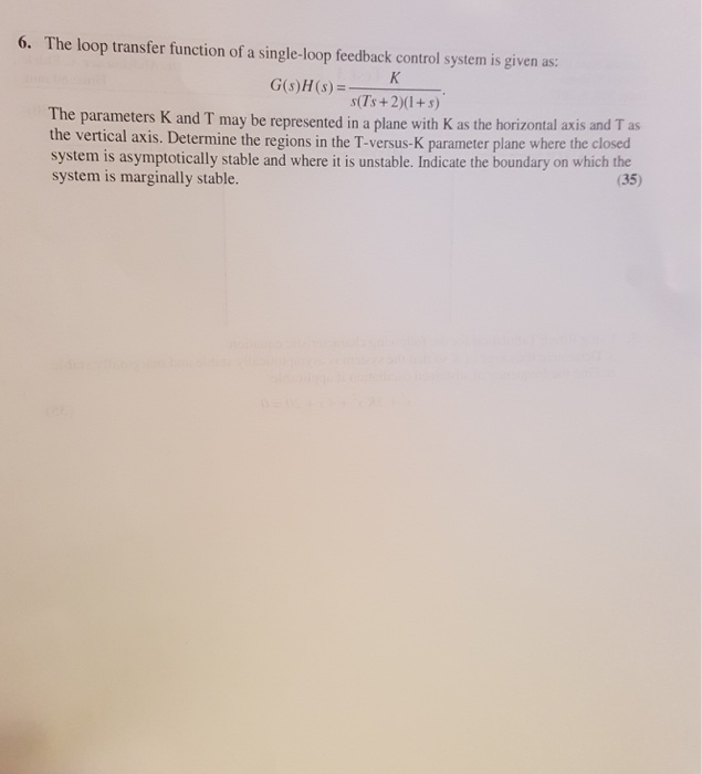 Solved 6. The loop transfer function of a single-loop | Chegg.com