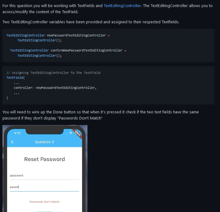 Solved Using flutter how do i wire the done button to be | Chegg.com