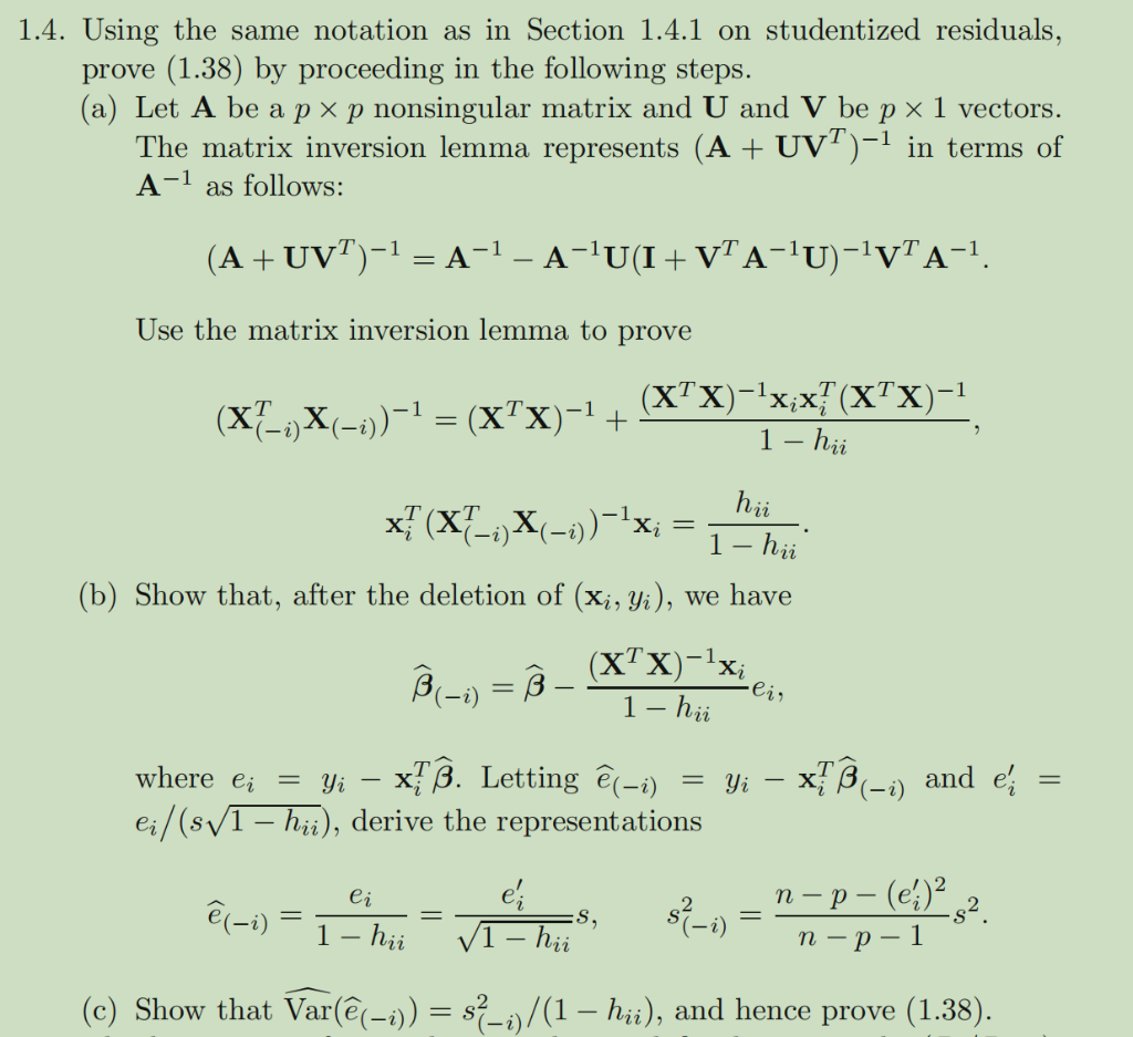 1.4. Using the same notation as in Section 1.4.1 on | Chegg.com