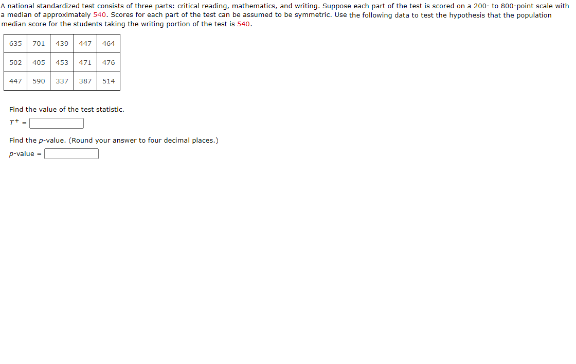 Solved national standardized test consists of three parts: | Chegg.com