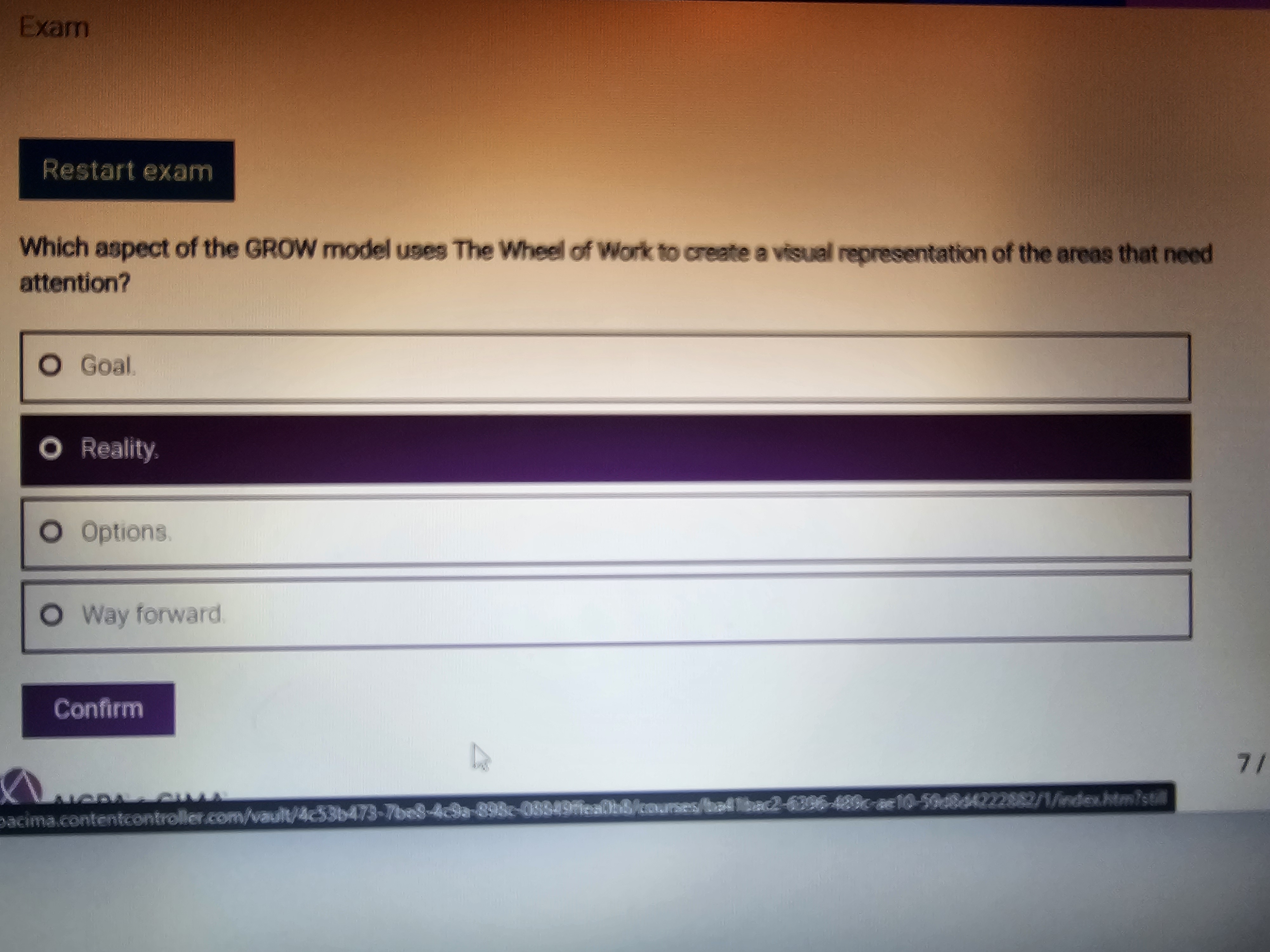 Solved Which aspect of the GROW model uses The Wheel of Work | Chegg.com