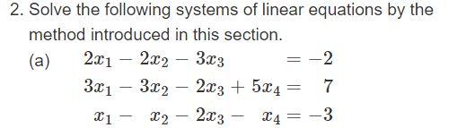Solved 2. Solve the following systems of linear equations by | Chegg.com