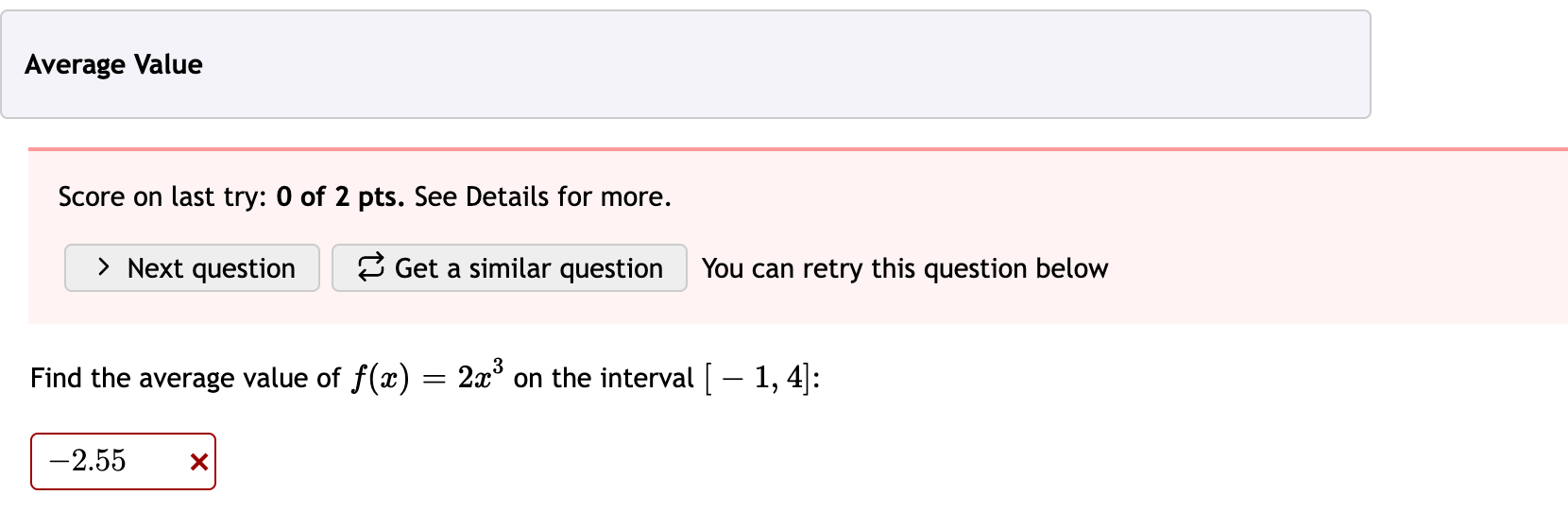 Solved Score on last try: 0 of 2 pts. See Details for more. | Chegg.com