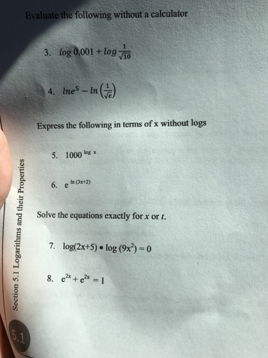 Solved Evaluate the following without a calculator log | Chegg.com