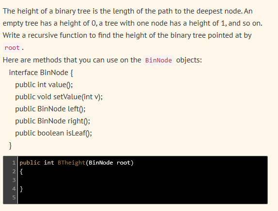 Write a recursive function to set the value for each | Chegg.com