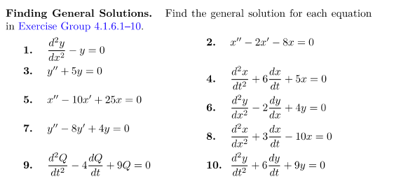 Solved Finding General Solutions. Find the general solution | Chegg.com