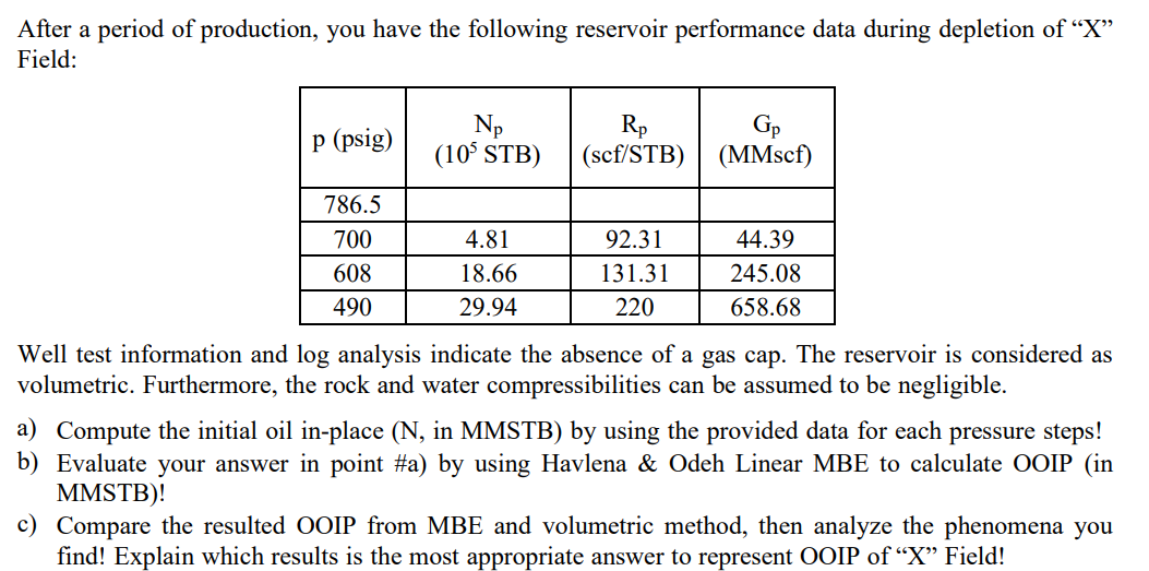 Solved This subject is Reservoir Engineering. Therefore, | Chegg.com