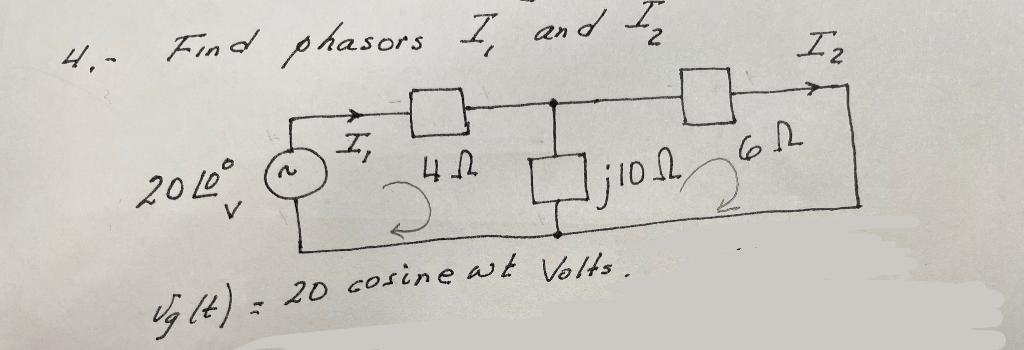 Solved 4,- Find phasors I, and I I2 마 Z 412 2015 jiore 6h | Chegg.com