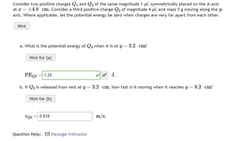 Solved Consider two positive charges Q1 and Q2 of the same | Chegg.com