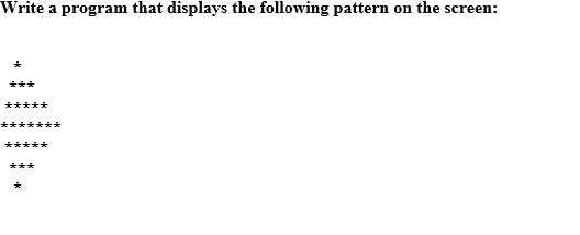 Solved Write a diamond program that displays the | Chegg.com