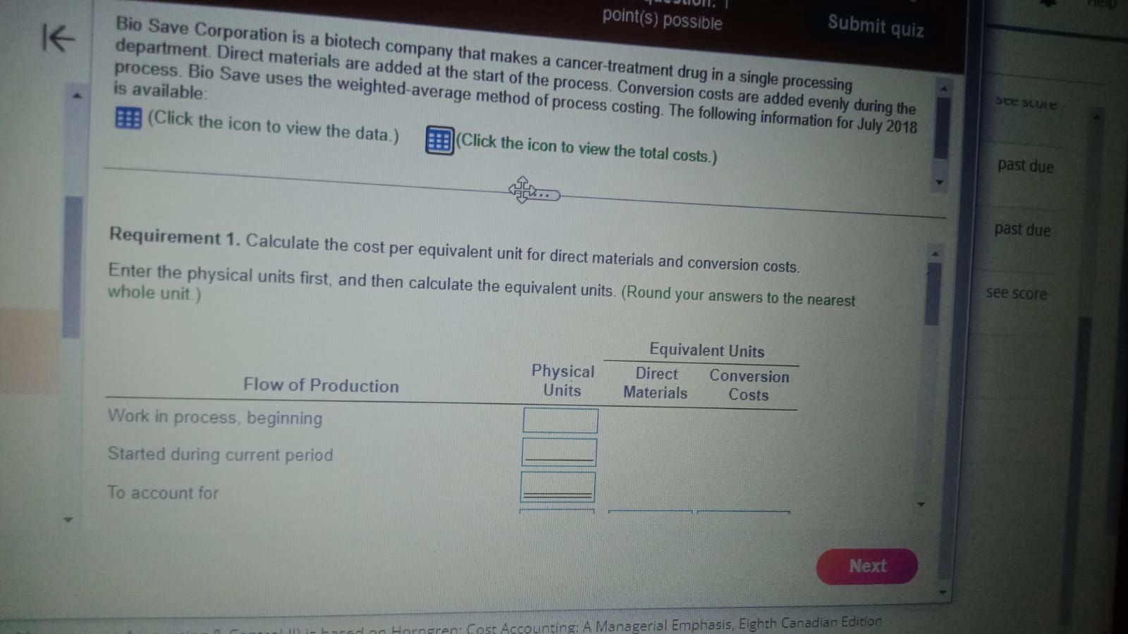 point(s) possible Submit quiz department. Direct | Chegg.com