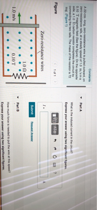 Solved Constants A 22-cm -long, zero-resistance wire is | Chegg.com