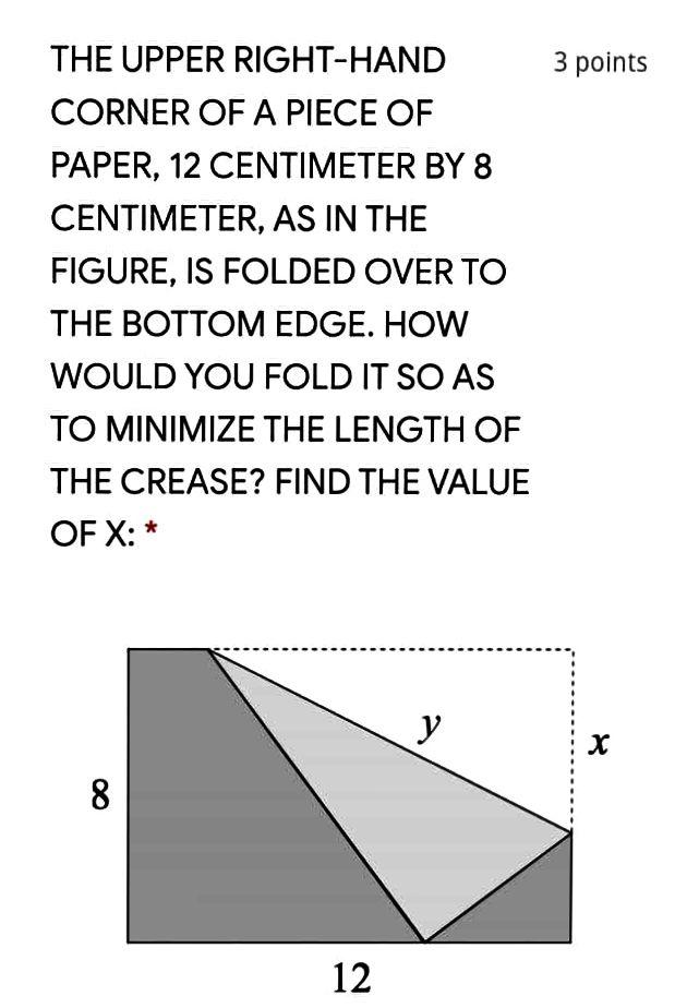 Solved 3 points THE UPPER RIGHT-HAND CORNER OF A PIECE OF | Chegg.com