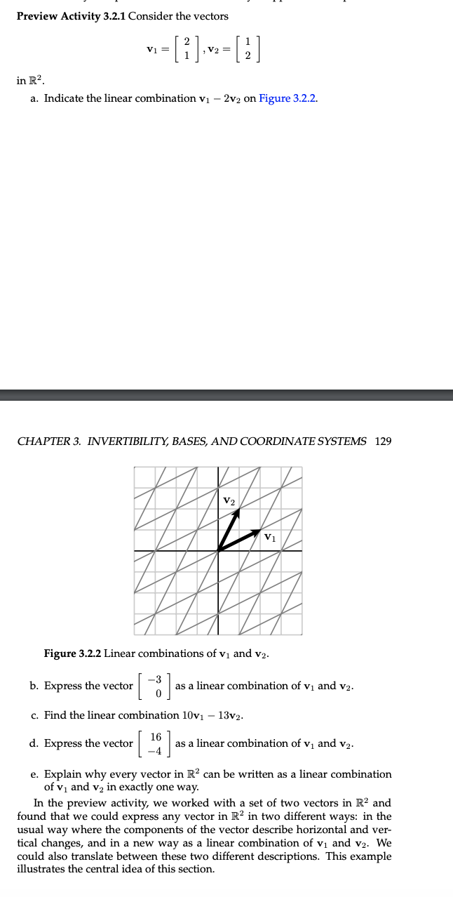 Solved Preview Activity 3.2.1 Consider the vectors in R2 a. | Chegg.com