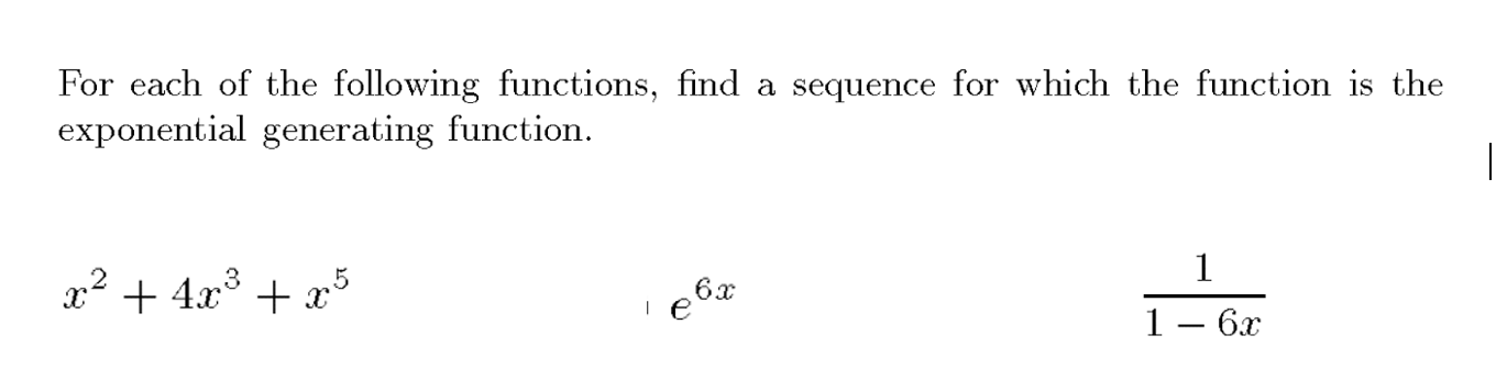 Solved For Each Of The Following Functions Find A Sequence