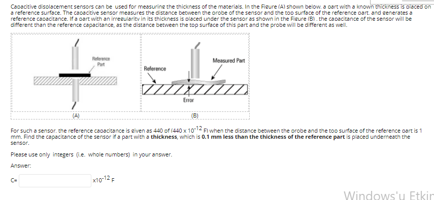Solved Capacitive displacement sensors can be used for | Chegg.com