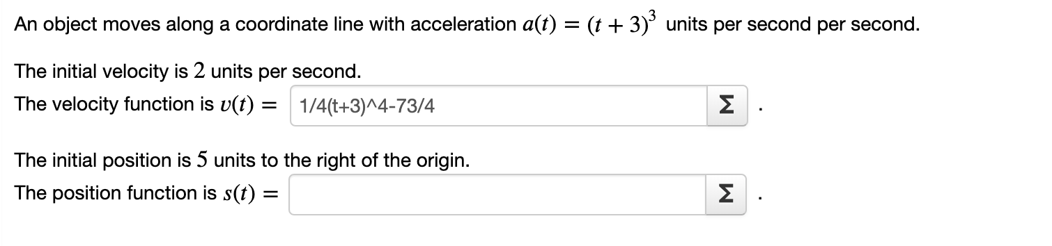 Solved An object moves along a coordinate line with | Chegg.com