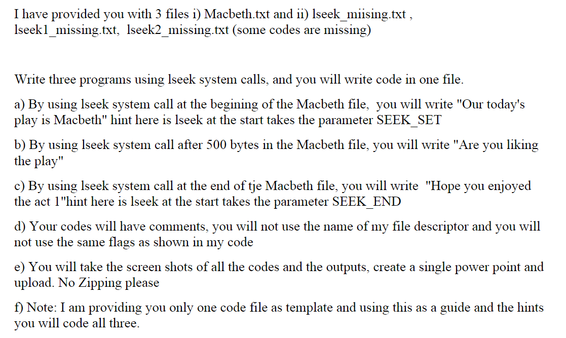 Solved I have provided you with 3 files i) Macbeth.txt and | Chegg.com