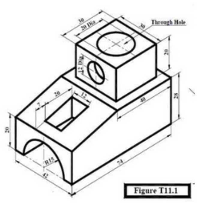Solved Show the front, side, and top view of this as well as | Chegg.com