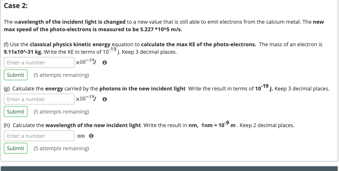 Solved Quantum Physics - Photoelectric Effect 1 Light | Chegg.com