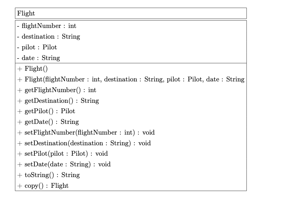 Solved Activities Complete the Flight class by performing | Chegg.com
