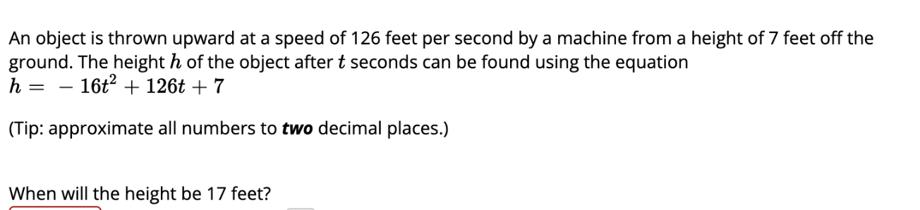 Solved An object is thrown upward at a speed of 126 feet per | Chegg.com