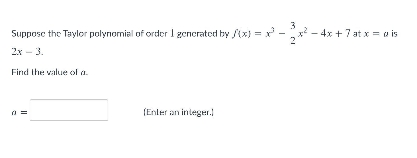 Solved Suppose the Taylor polynomial of order 1 generated by | Chegg.com