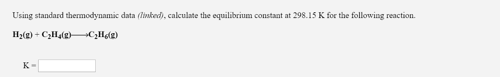 Solved Using standard thermodynamic data (linked), calculate | Chegg.com