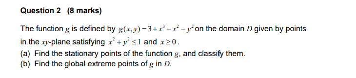 Solved Question 2 ( 8 marks) The function g is defined by | Chegg.com