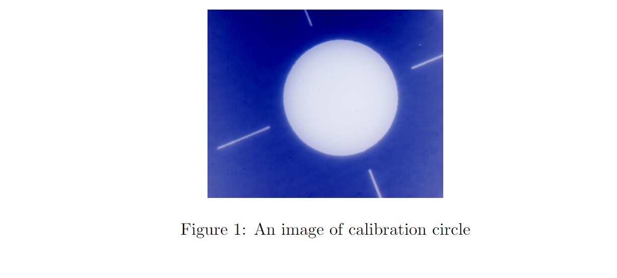 Solved Figure 1 shows an image of a calibration circle used | Chegg.com